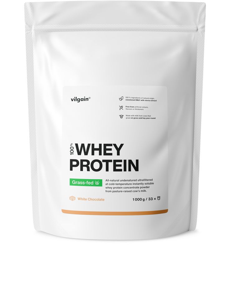 Grass-Fed Whey Protein Powder with Stevia, Sugar Free | Vilgain UK
