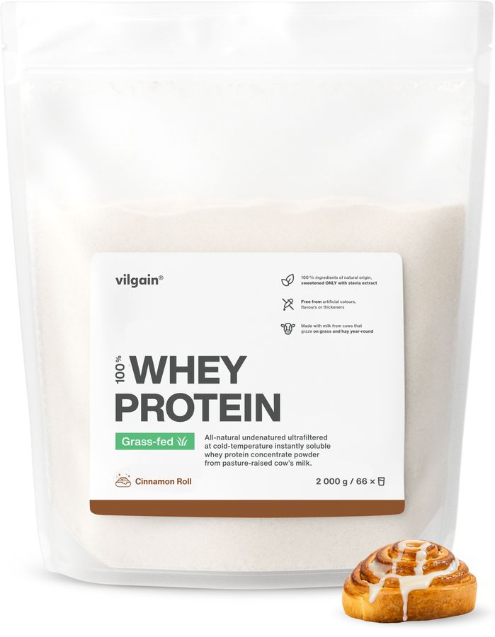 Grass-Fed Whey Protein Powder with Stevia, Sugar Free | Vilgain UK