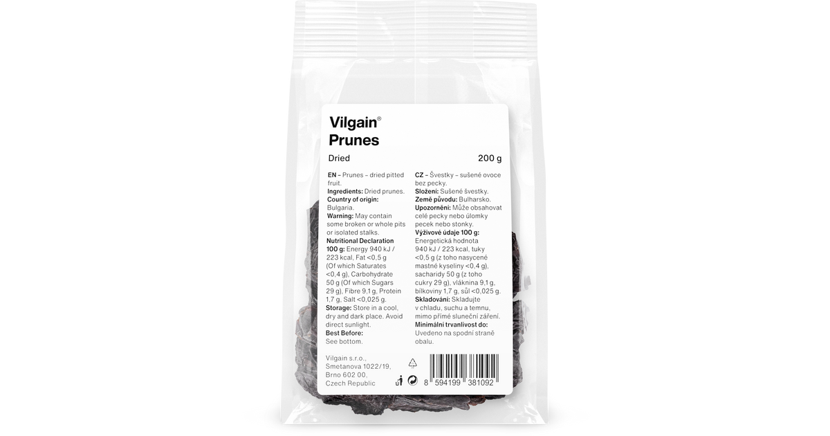 Dried Pitted Prunes without Preservatives | Vilgain