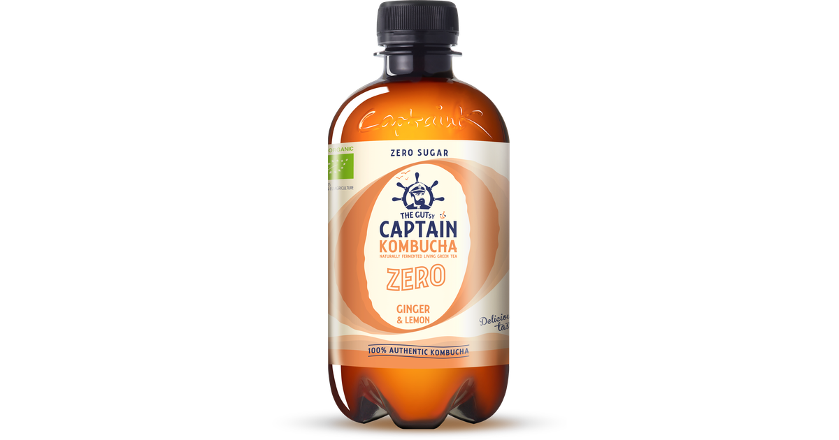 Captain Kombucha Kombucha Zero BIO – zázvor/citrón 400 ml | Aktin