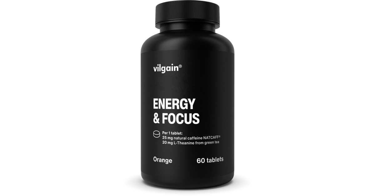 Energy & Focus Tablets - Caffeine, L-Theanine & L‑Tyrosine | Vilgain