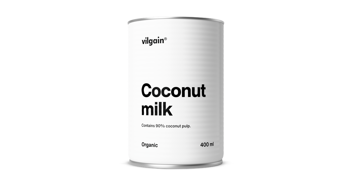 Canned Organic Coconut Milk - Unsweetened, No Additives | Vilgain UK