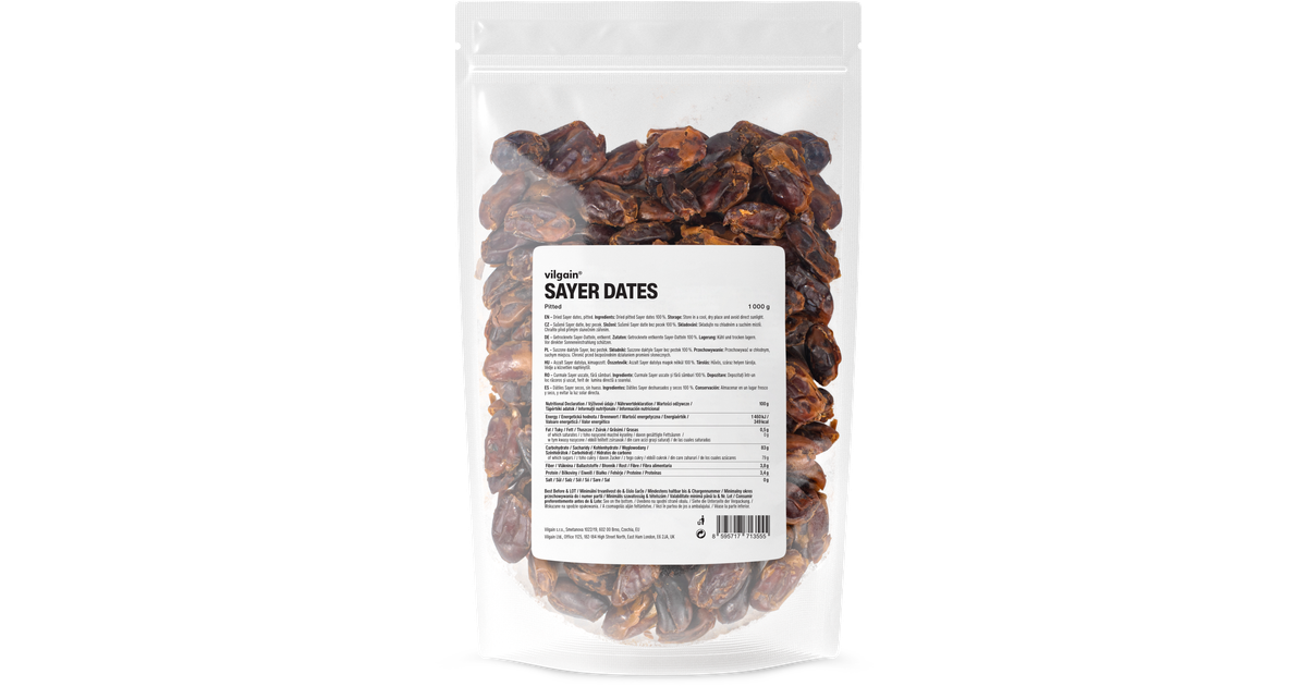 Whole Dried Sayer Dates Pitted | Vilgain UK
