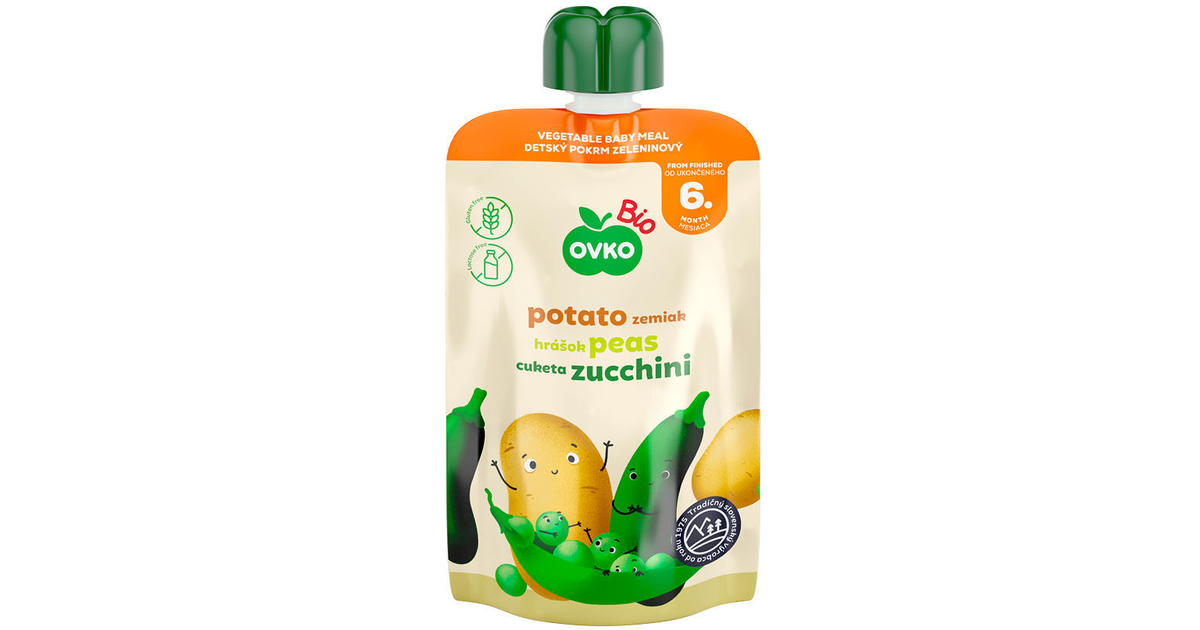 OVKO Príkrm BIO – zemiaky/hrášok/cuketa 90 g | Aktin
